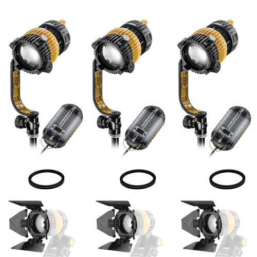 3-Light Kit - 40w Bi-Color DLED3-BI Turbo Focusing LED Lights with AC ...