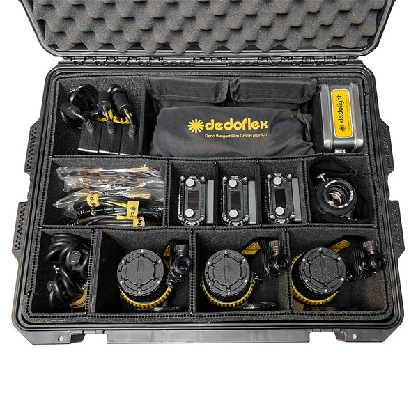 Three-light kit dedolight NEO DLED7N-BI bicolor light heads Gold Mount ...